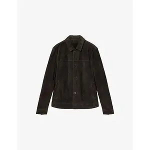 ALLSAINTS Nates Suede Button-down Jacket - Tanner Black