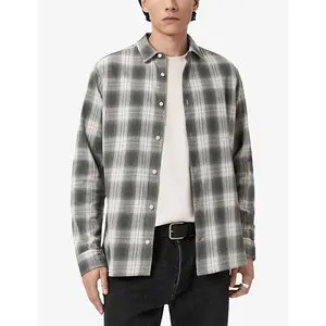 ALLSAINTS Kelby Checked Cotton Shirt - Clouded Grey