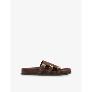 REISS Lauren Buckle Suede Sandals