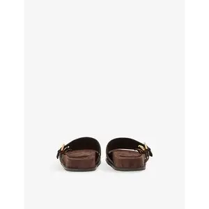 REISS Lauren Buckle Suede Sandals