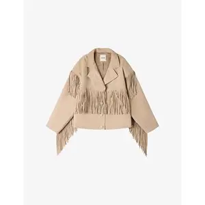 Sandro Oversized Fringed Suede Jacket