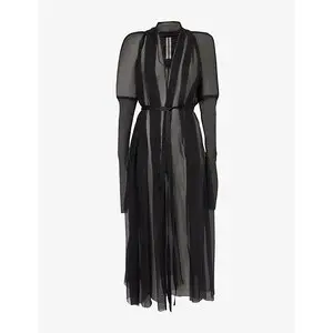 Rick Owens Metro Belted Silk Coat
