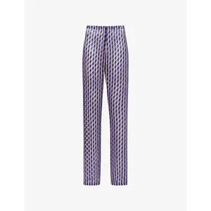 Dries Van Noten Striped Silk-blend Trousers - Purple