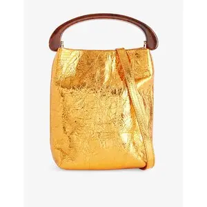 Dries Van Noten Micro Metallic-leather Top-handle Bag