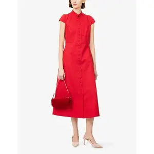 DESTREE Amoako Button-front Cotton Midi Dress
