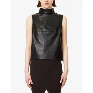 Rick Owens High-neck Sleeveless Leather Top