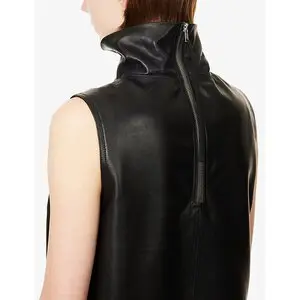Rick Owens High-neck Sleeveless Leather Top