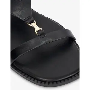 DUNE Laith T-bar Leather Flat Sandals
