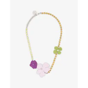 Marni Enamel Flower And Rhinestone Necklace - 00c47