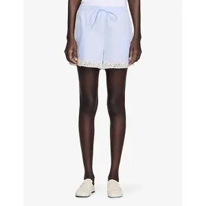 Sandro Lace-trim Cotton Shorts