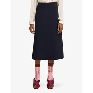 Marni A-line Wool Crêpe Midi Skirt