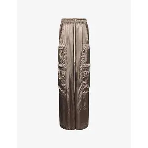 Rick Owens Cargo Belas Patch-pocket Satin Trousers