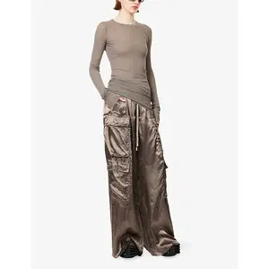 Rick Owens Cargo Belas Patch-pocket Satin Trousers