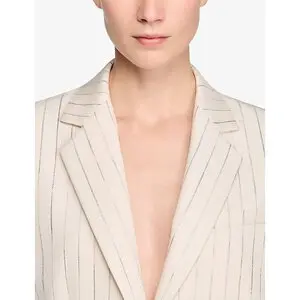 Sandro Striped Single-breasted Woven Blazer
