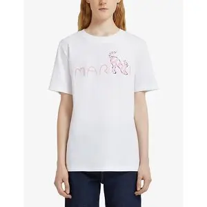 Marni Animal Alphabet Flocked Logo Cotton T-shirt