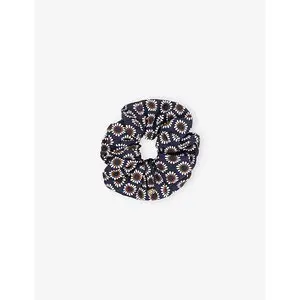 Sandro Floral Woven Scrunchie - Deep Blue / Ocher
