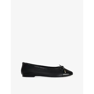 DUNE Haliah Patent-leather Ballet Flats - Black Leather