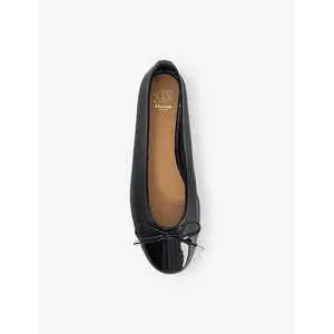 DUNE Haliah Patent-leather Ballet Flats - Black Leather