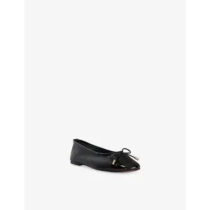 DUNE Haliah Patent-leather Ballet Flats - Black Leather