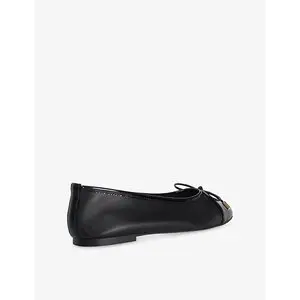 DUNE Haliah Patent-leather Ballet Flats - Black Leather