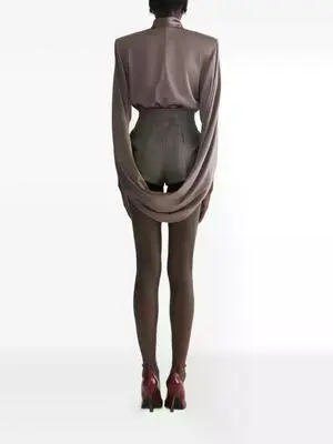 MUGLER Check Pleated Shorts