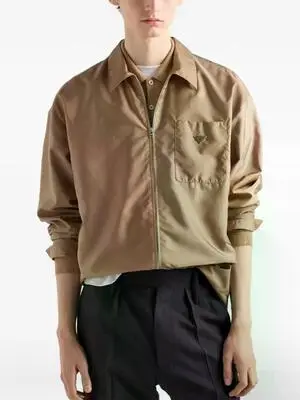 Prada Classic-collar Zipper Shirt