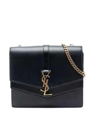 Saint Laurent 2018 Medium Leather Monogram Sulpice Crossbody Bag - Black