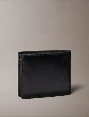 Calvin Klein Embossed Monologo Bifold Wallet - Black