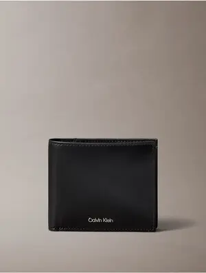 Calvin Klein Raised Logo Bifold Wallet With Coin Pouch - Black