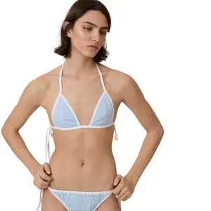 Miu Miu Poplin Triangle Bikini Top