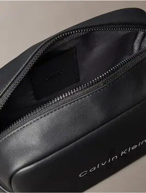 Calvin Klein Embossed Monologo Dopp Kit - Black