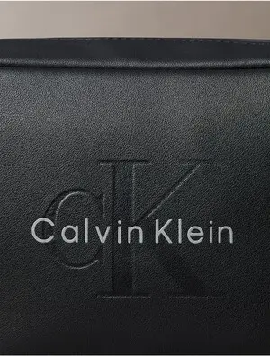 Calvin Klein Embossed Monologo Dopp Kit - Black