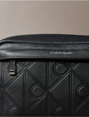 Calvin Klein Embossed Leather Dopp Kit