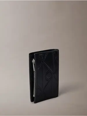 Calvin Klein Embossed Emblem Logo Slim Bifold Wallet