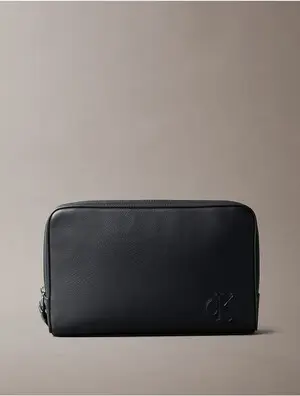 Calvin Klein Embossed Monogram Pouch - Black