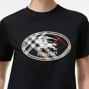 Burberry Knight Stamp Cotton T-shirt - Black