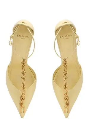 Balmain Sync Patent Leather Stilettos - Yellow