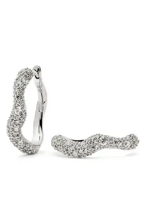 MISSOMA Small Molten Snow Huggie Hoop Earrings - Silver