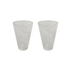 OYOY Yuka Groove Glass Set - White