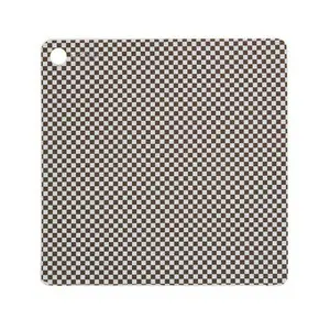 OYOY Placemat Checkerpack Of 2 - Dusty Blue/choko