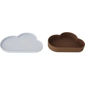 OYOY Chloe Cloud Plate & Bowl - Ice Blue/choko