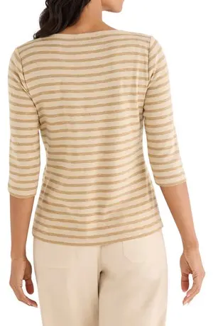 NIC+ZOE Striped Boat Neck T-shirt