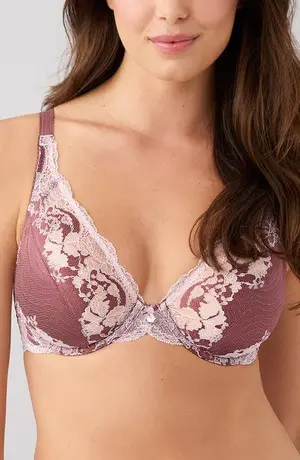 Wacoal Modern Affair Underwire Plunge Bra - Rose Brown/cradle Pink