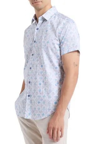 Robert Graham Greatorex Abstract Print Short Sleeve Button-up Shirt