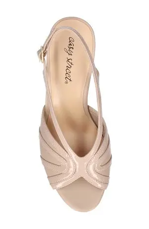 EASY WORKS BY EASY STREET Starlight Slingback Sandal - Beige Patent