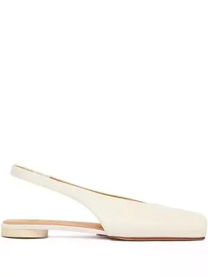 MAISON MARGIELA Square-toe Slingback Flat Pumps - White