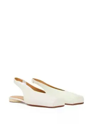 MAISON MARGIELA Square-toe Slingback Flat Pumps - White