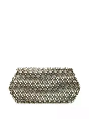 0711 TBILISI Lizzie Beaded Clutch Bag - Silver