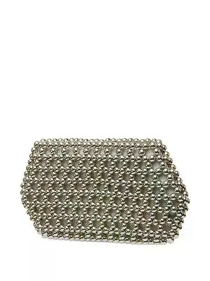 0711 TBILISI Lizzie Beaded Clutch Bag - Silver