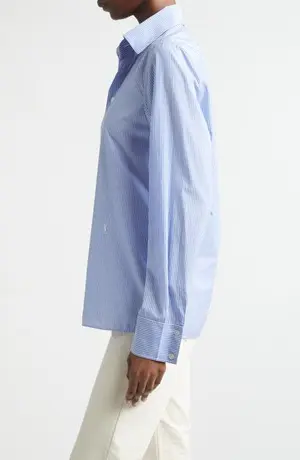 Saint Laurent Stripe Cotton Poplin Shirt